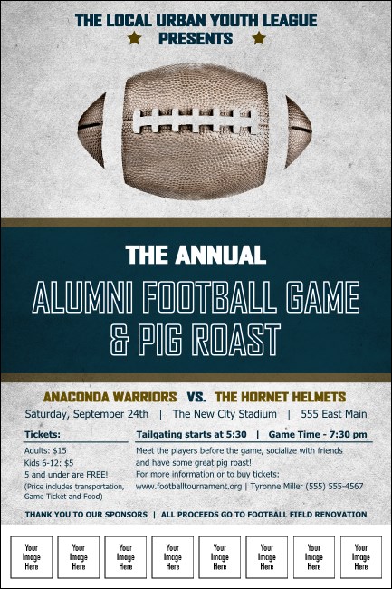 American Football Blue Logo Poster