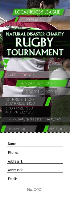 Rugby Stadium Raffle Ticket